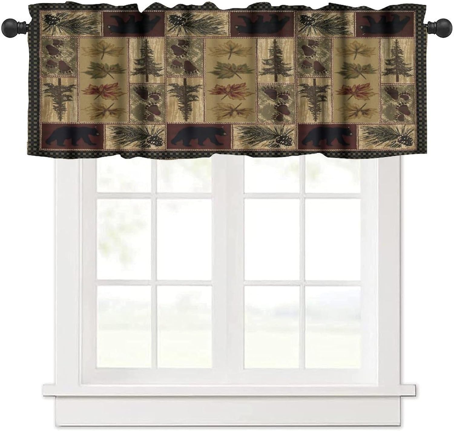 Amazon.com: KANEPE Rustic Cabin Valances Curtains Woodland Forest Tree ...