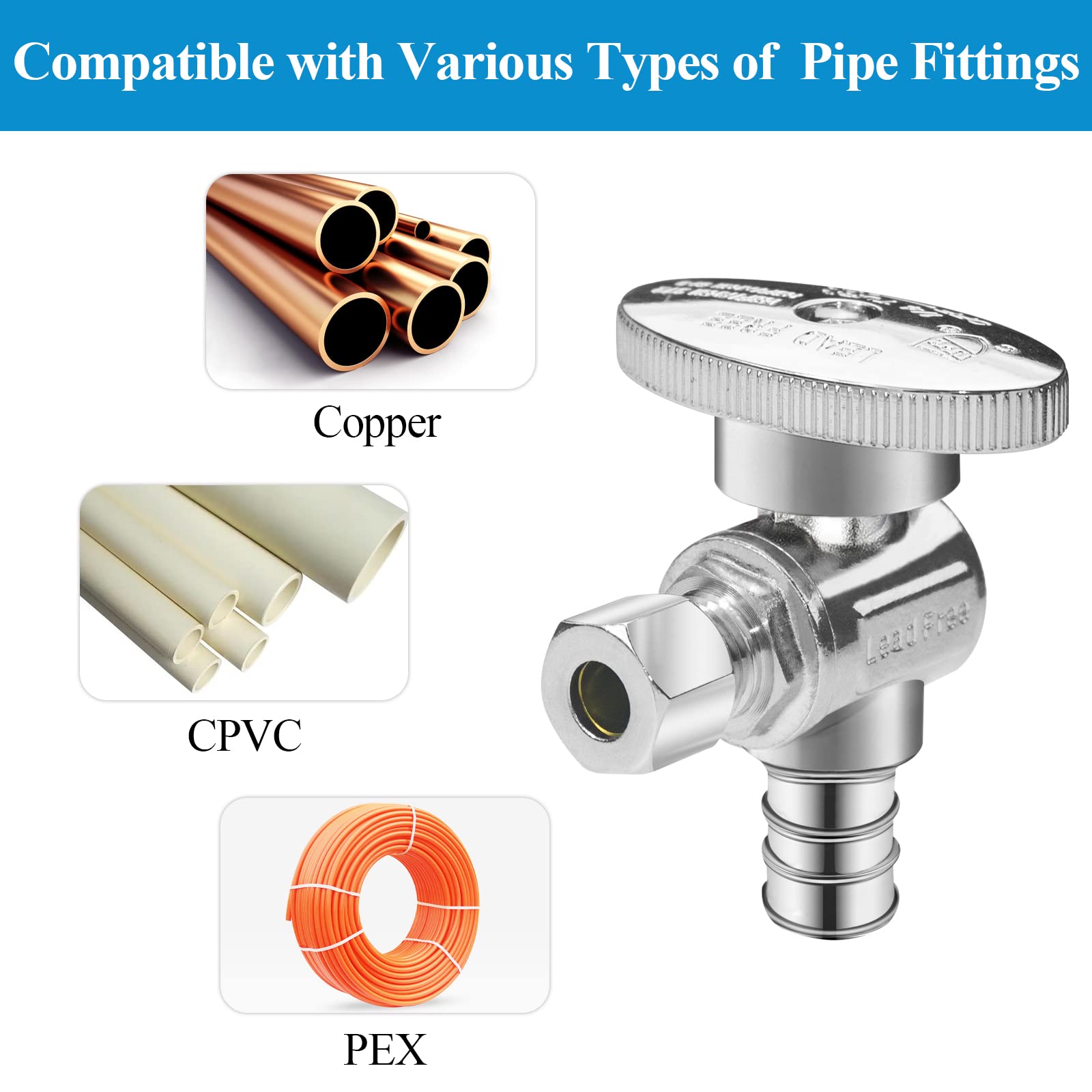 Snapklik.com : WiseWater 1/4 Turn Angle Stop Valve, 1/4" OD Compression ...