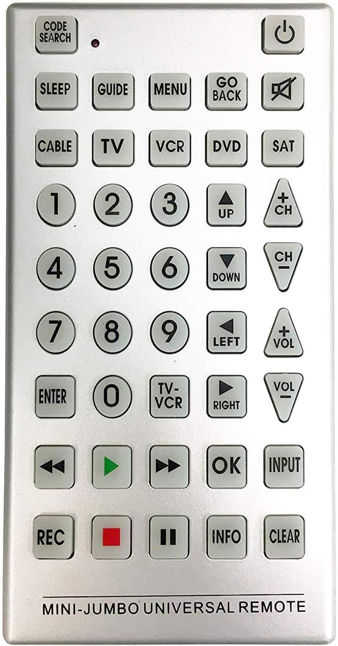 Amazon.com: PrimeTrendz Universal Mini Jumbo Remote Control for TV VCR ...