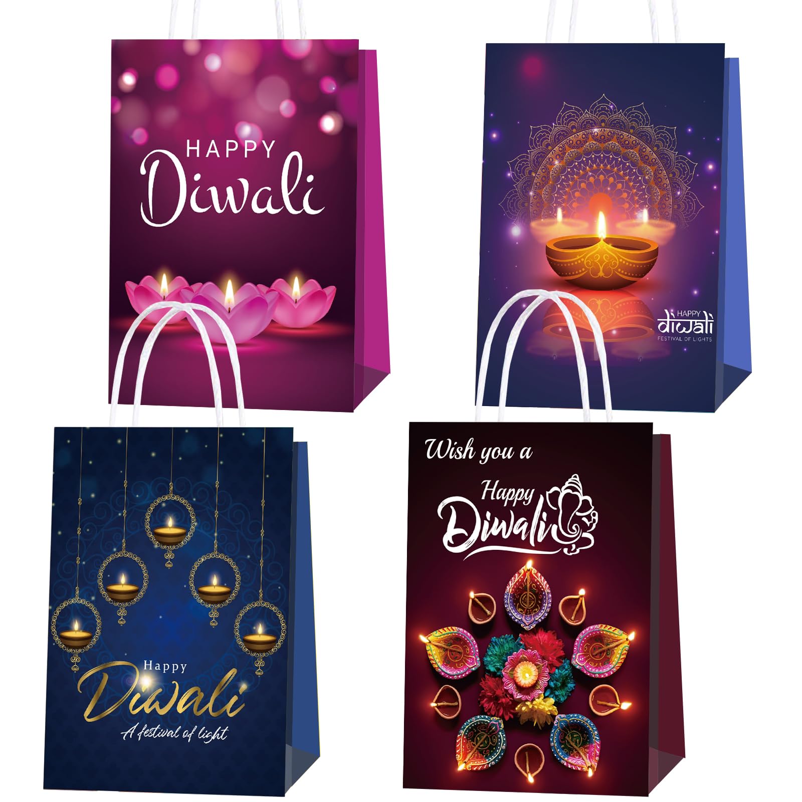 Amazon.com: ANYMONYPF 16 Packs of Diwali Paper Bags Happy Diwali Gift ...