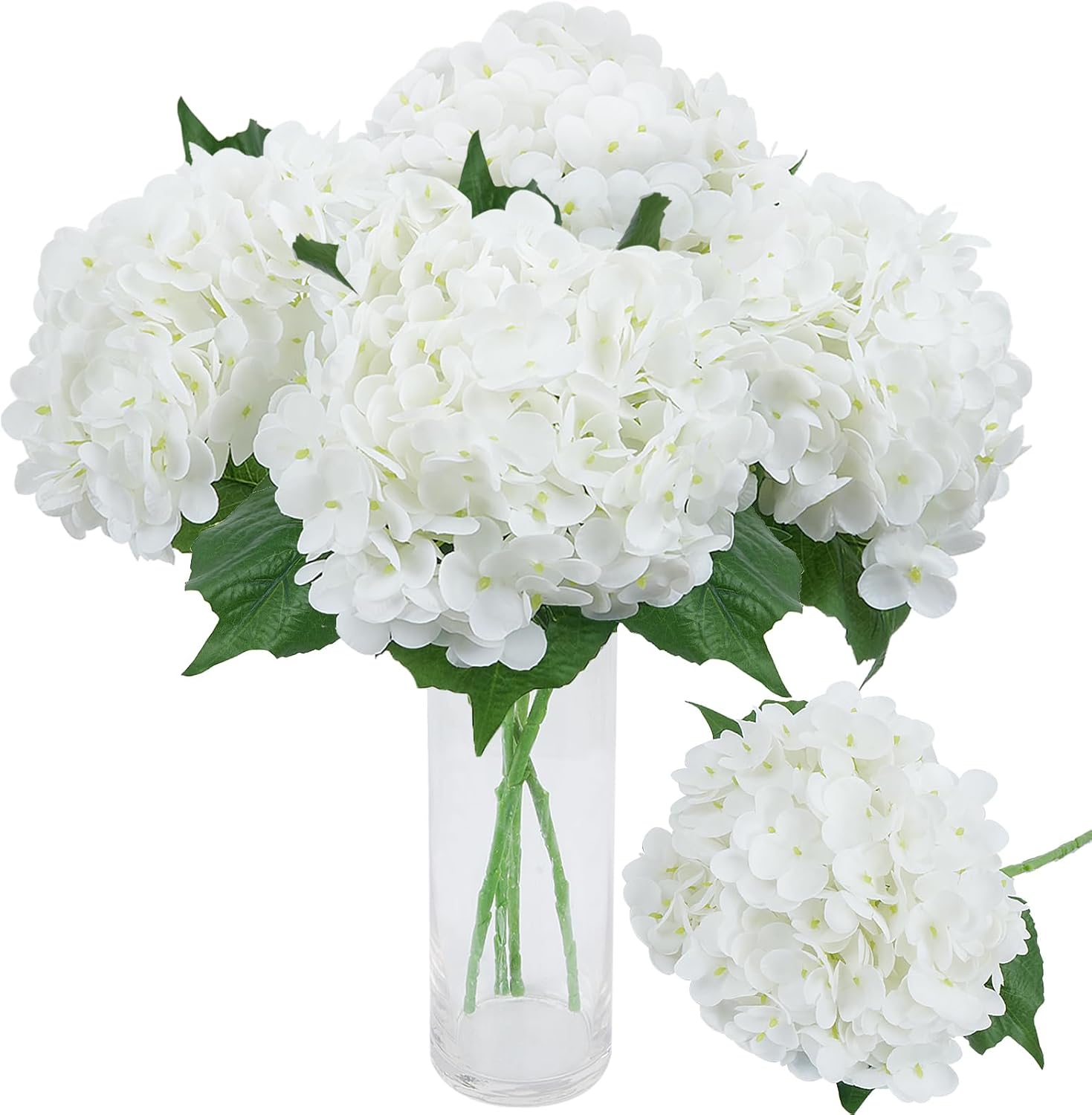 Amazon.com: Jasmisy 4pcs 20" Real Touch Hydrangea Artificial Flowers ...