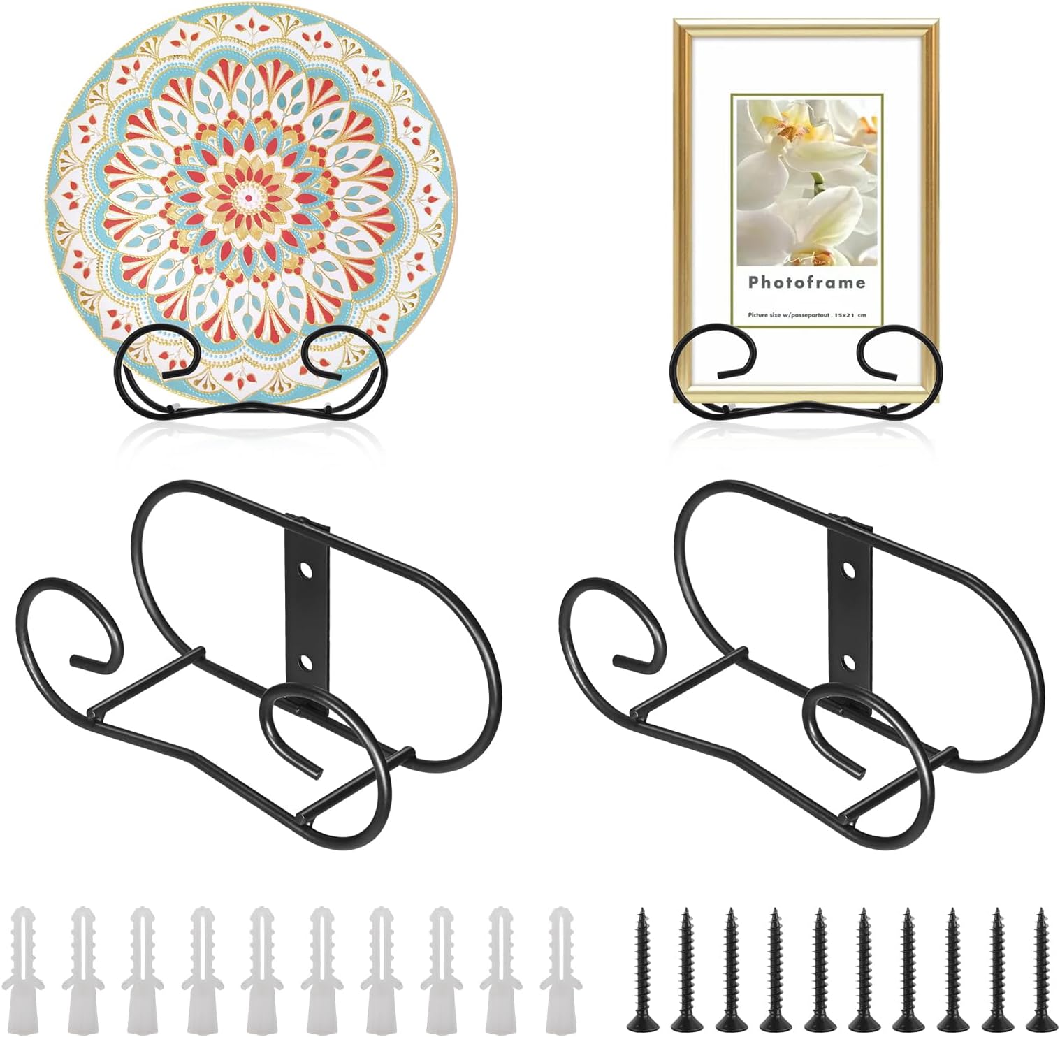 Amazon.com: Kokone Plate Hangers for Wall, Metal Plate Rack for Wall,3 ...