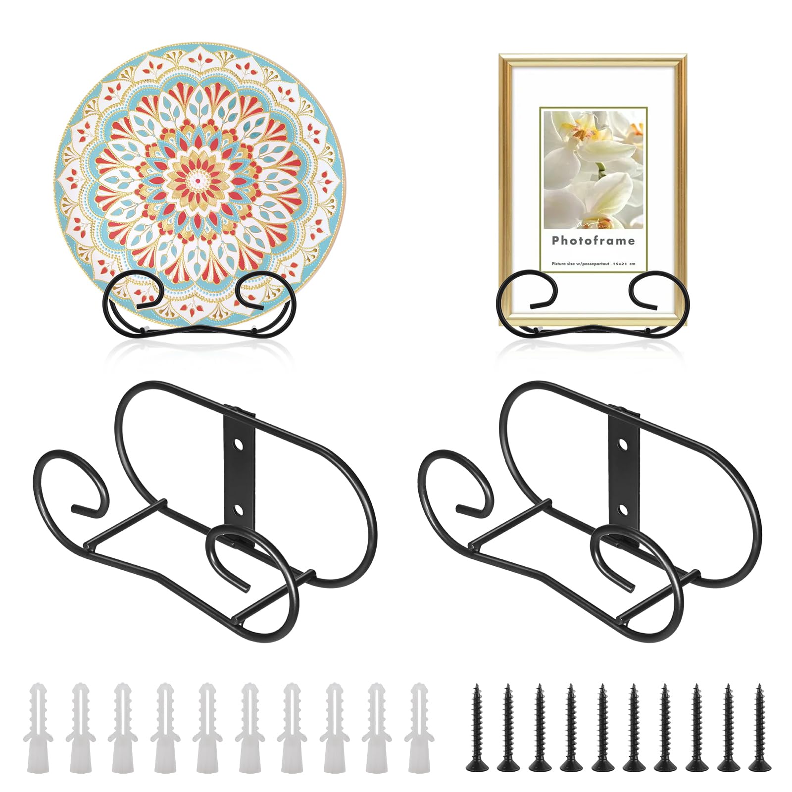 Amazon.com: Sumnacon Plate Hangers for the Wall Metal Wall Plate ...