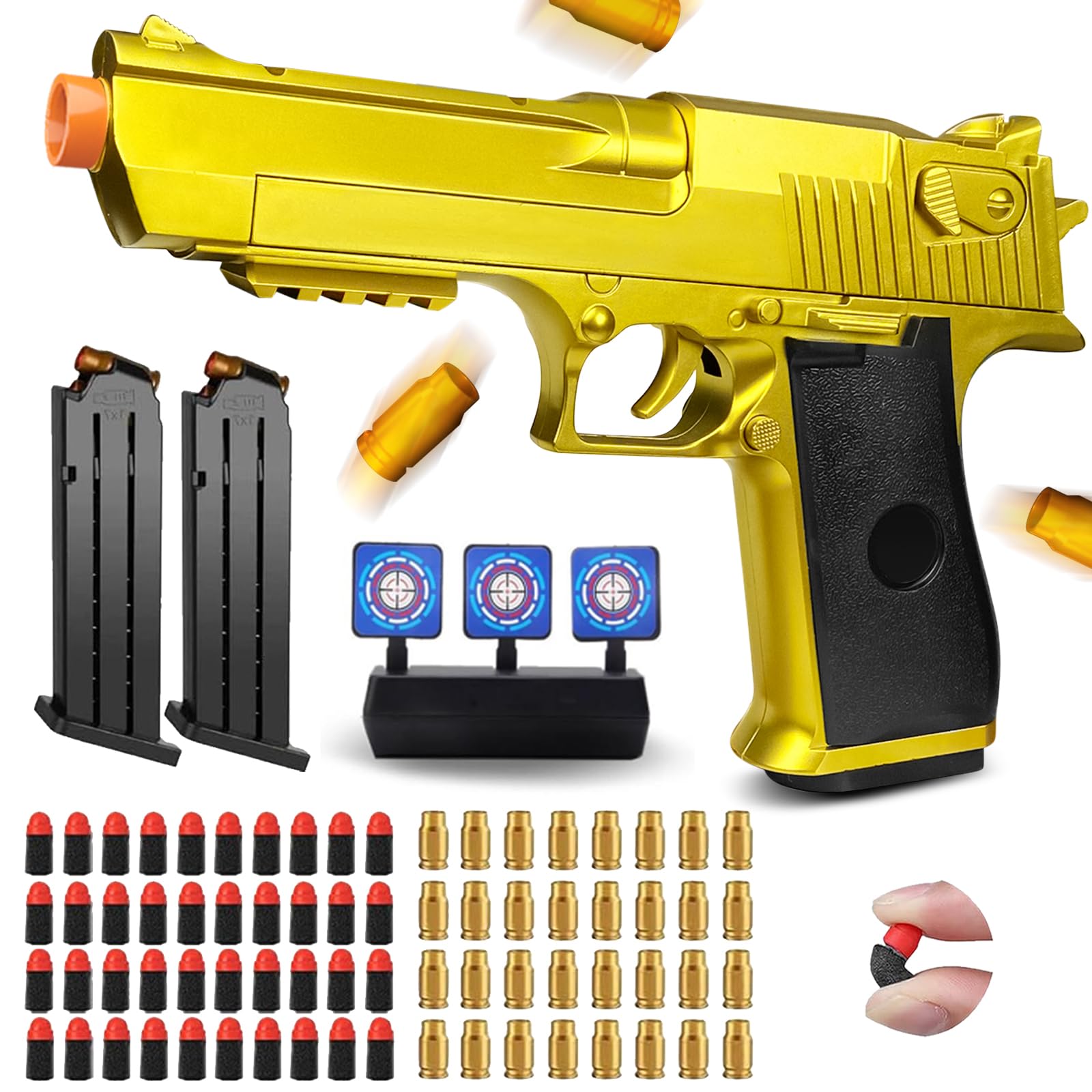 Amazon.com: Shell Ejecting Toy Gun, Toy Gun Pistol with Soft Bullets ...