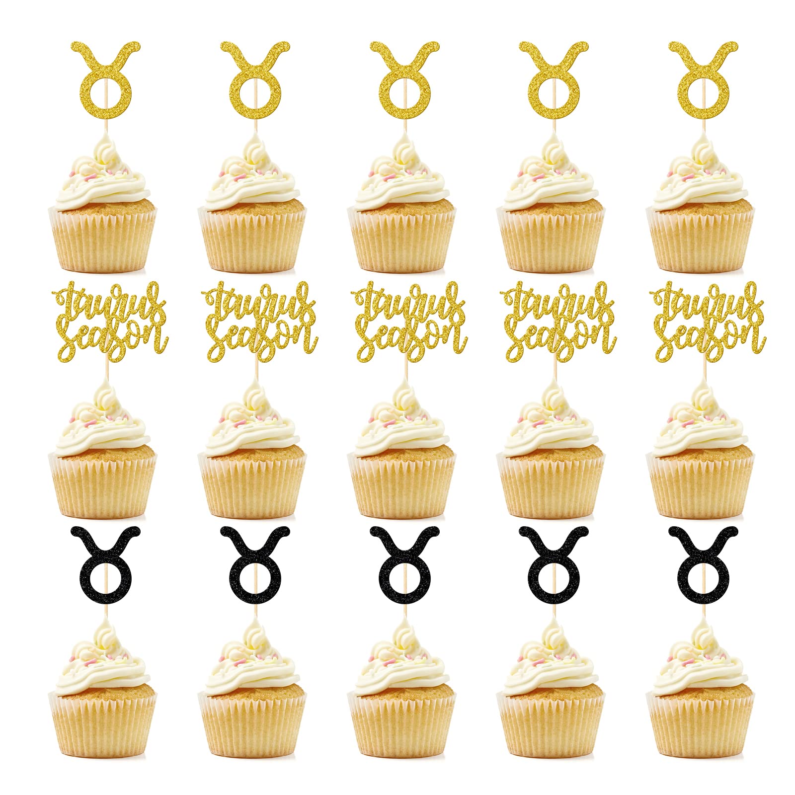 Amazon.com: Taurus Season Cupcake Toppers, Taurus Birthday Decorations ...
