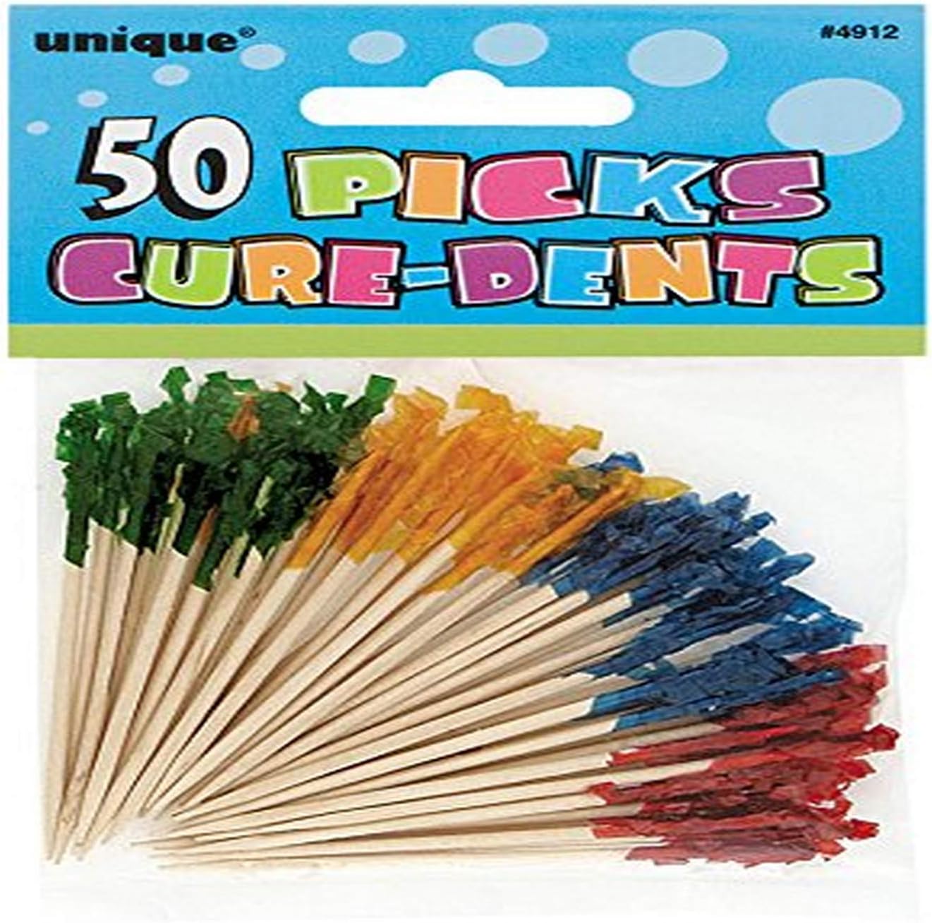 Amazon.com | Vibrant Multicolor Frill Picks - 3.5" x 5.5" (50 Count ...
