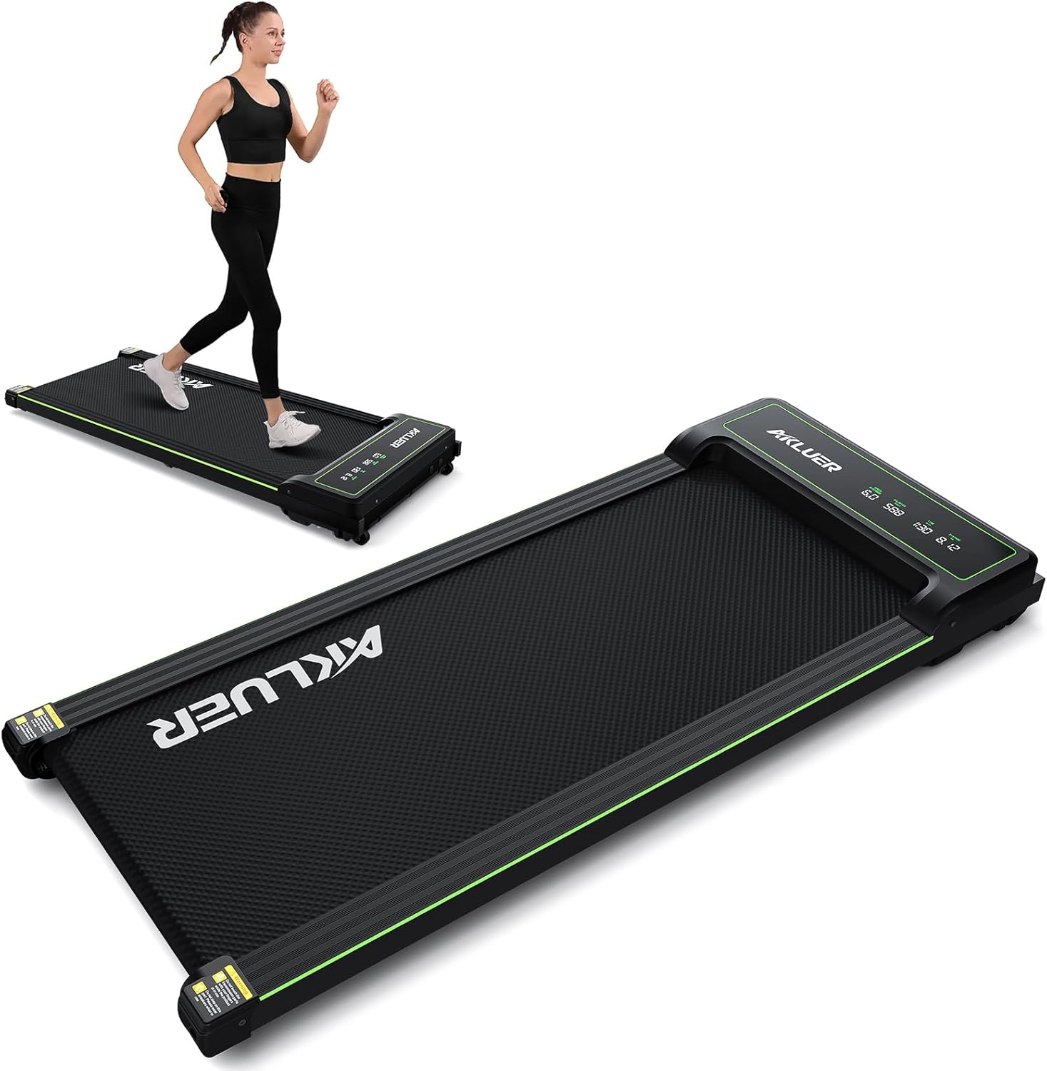 AKLUER Under Desk Mini Treadmill, Portable Walking Treadmill with IR Remote, 2.25 HP Motor, 265 ...