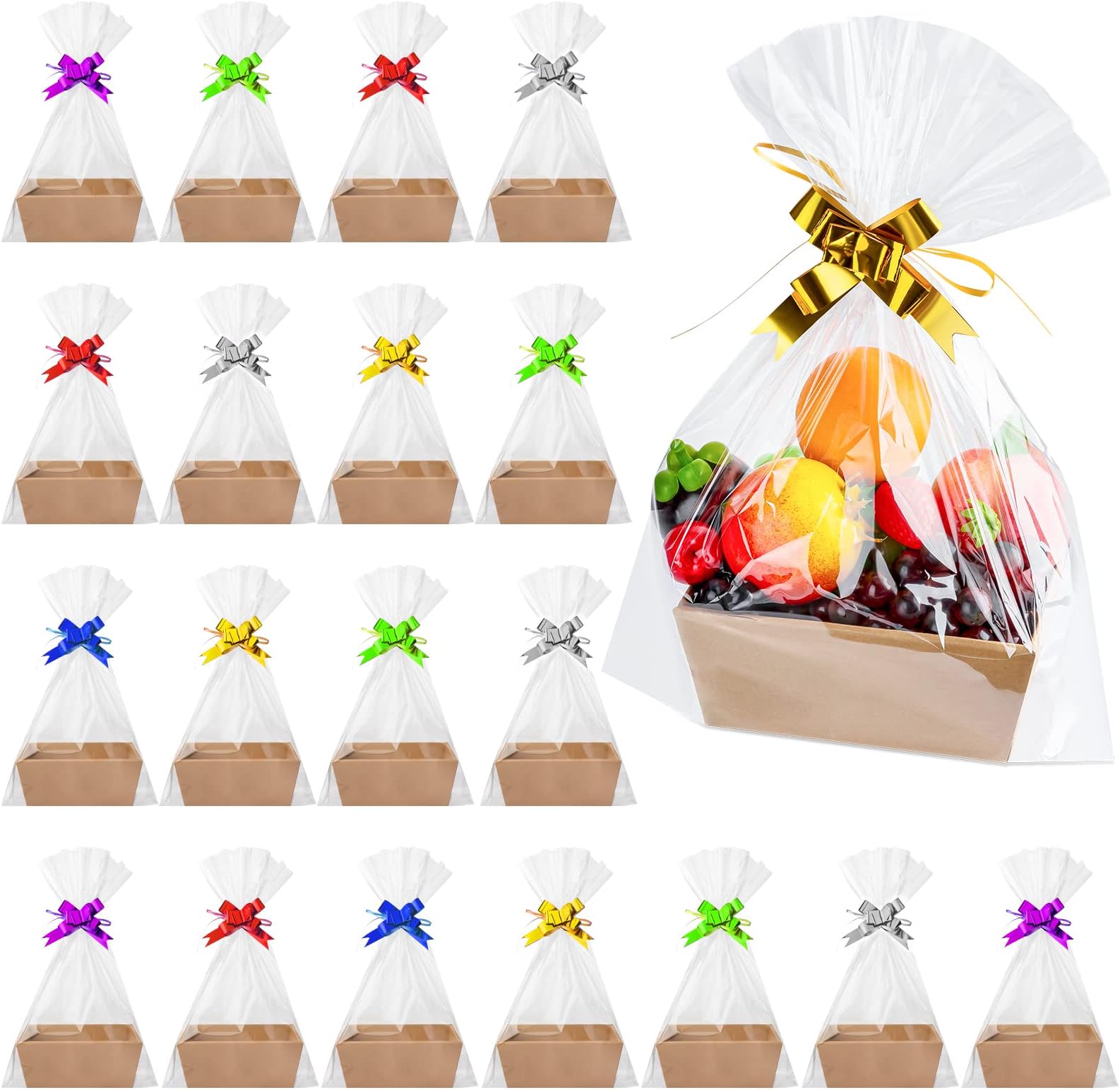 Amazon.com: Yeaqee 36 Pcs 8x10 Baskets for Gift Empty Baskets with Bows ...