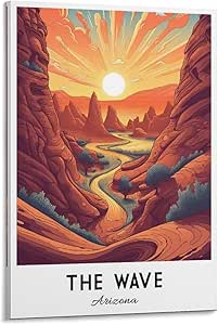 Amazon.com: The Wave Arizona Poster, Arizona Travel Art, Coyote Buttes ...