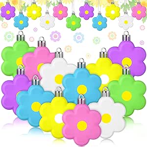 Amazon.com: Lunmon 24 Pcs Spring Flower Ornaments 2.7 Inch Easter ...