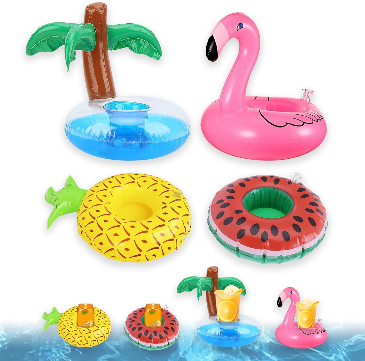 Inflatable Cup Holder Coaster, 4Pcs Pool Drink Holder Floats with ...
