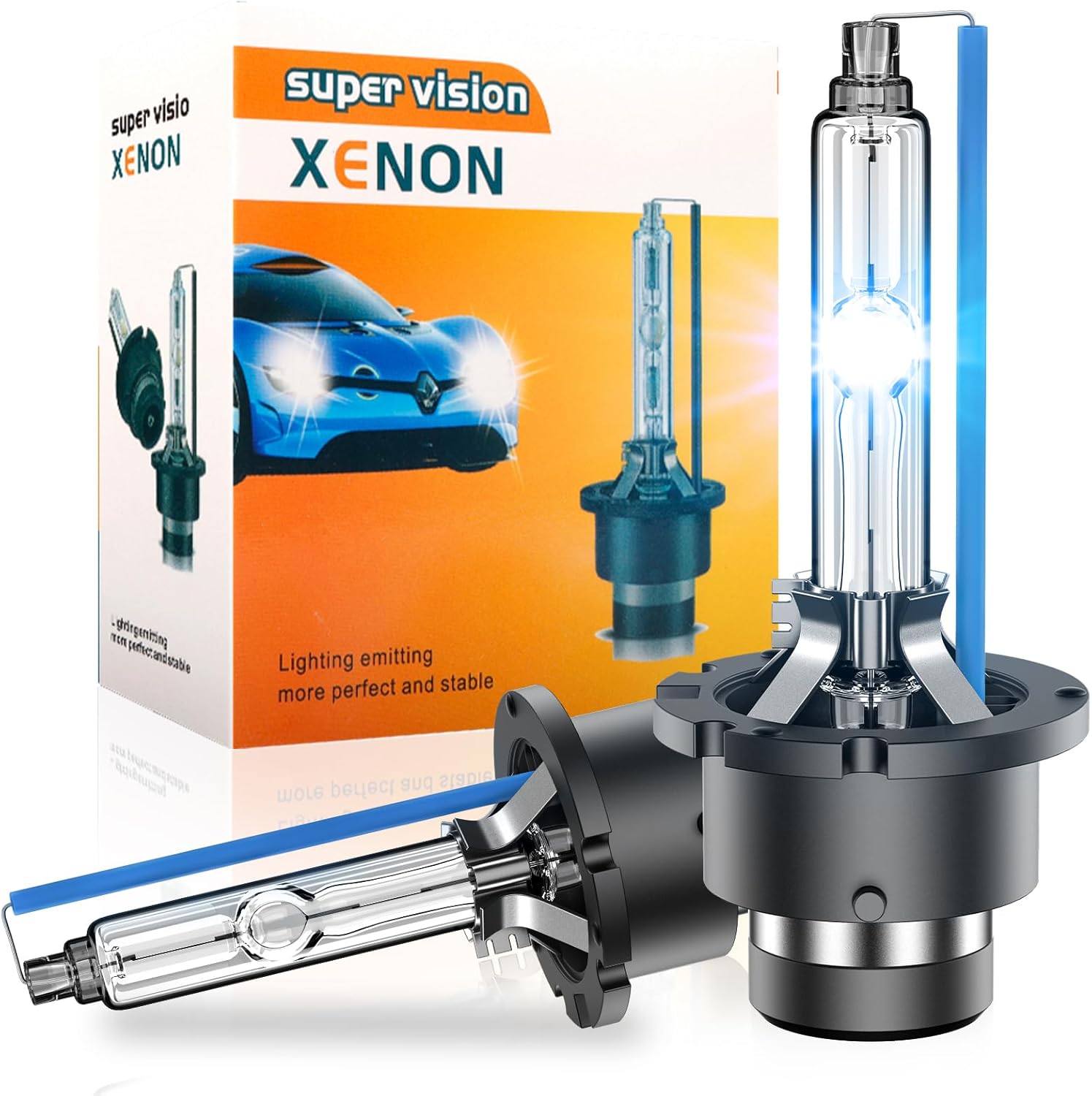 Amazon.com: SENROBO D2S HID Xenon Headlight Bulbs,8000K White Blue,35W Upgraded 350% Brighter ...