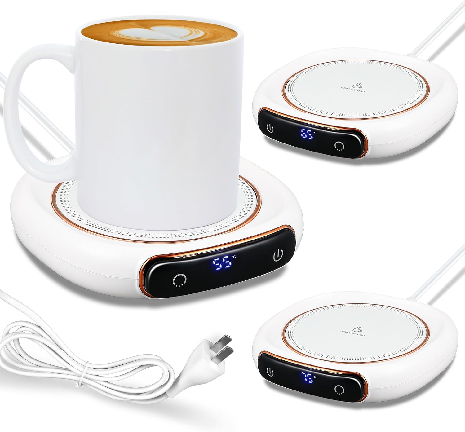 Amazon.com: Xuhal 2 Pack Smart Mug Warmers for Desk Electric Coffee Mug ...