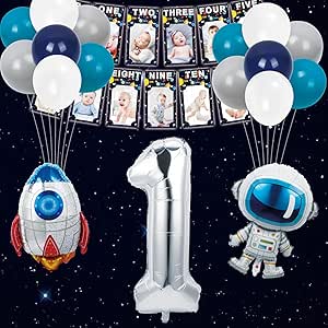 Amazon.com: First Trip Around The Sun Birthday Decorations, Outer Space ...