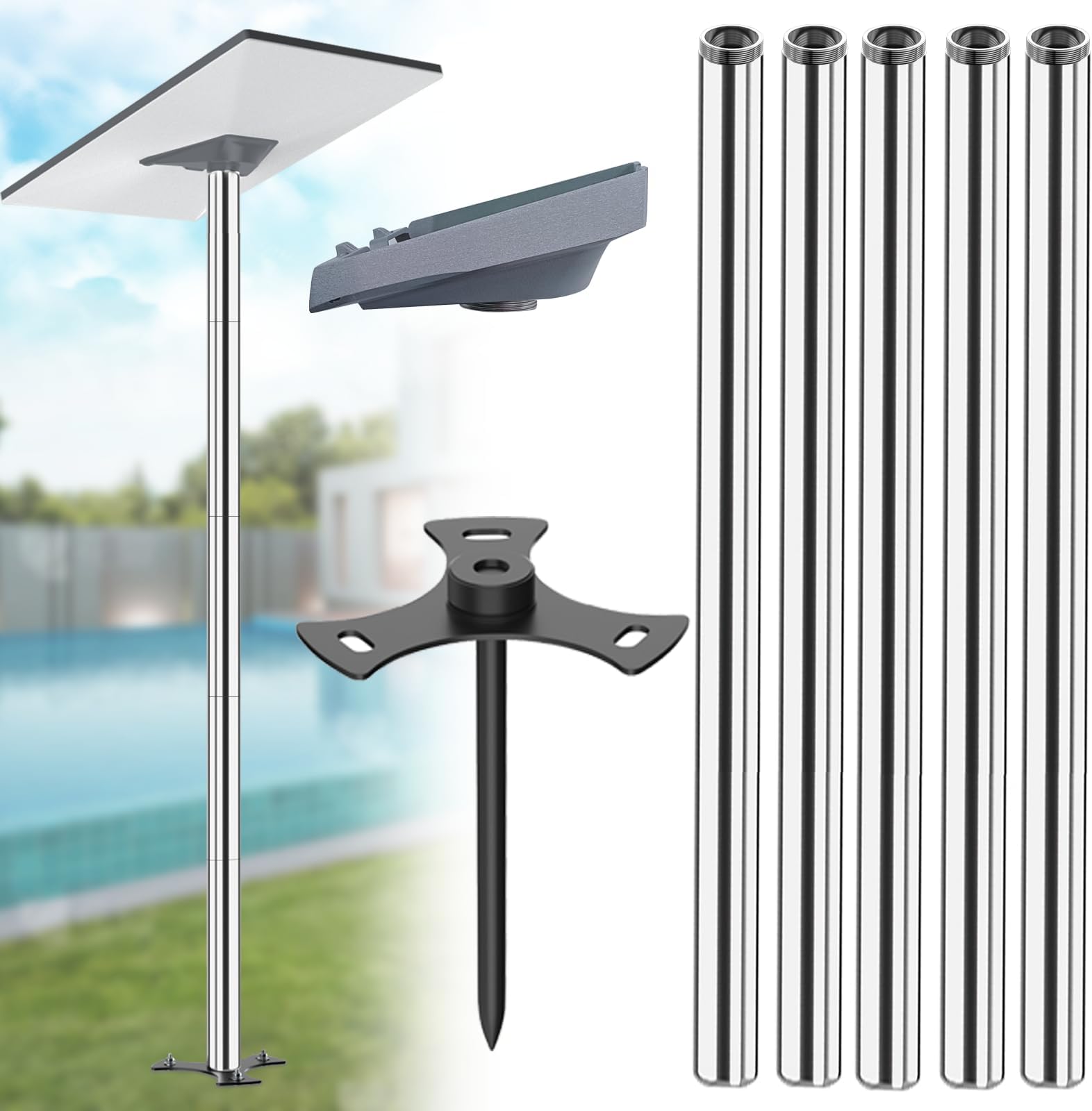 Amazon.com: Starlink Pole Mount Gen 2, 9ft Heavy-Duty Stainless Steel ...