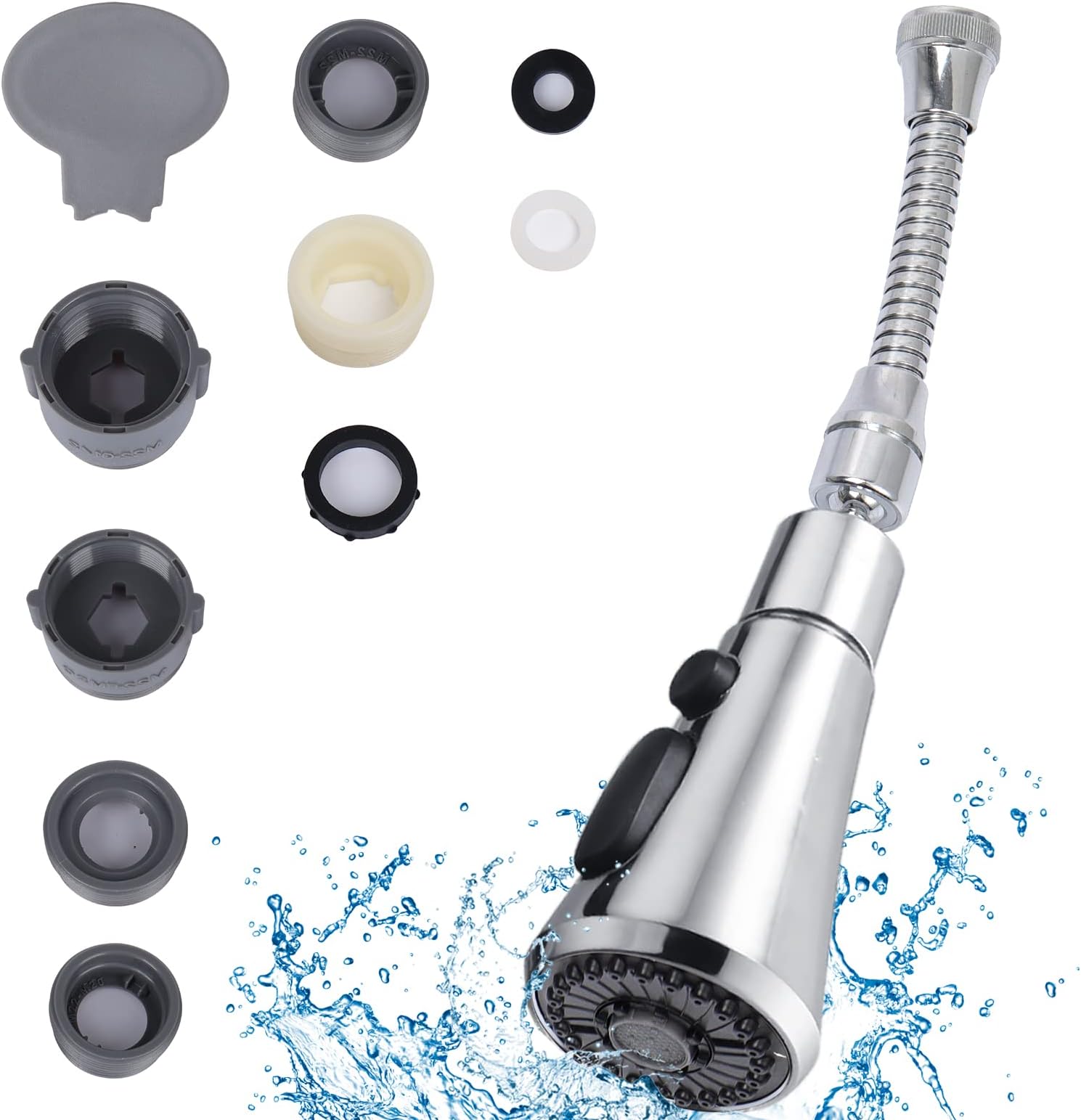 shengo Kitchen Tap Spray Head, 360°Swivel Spout Faucet Extender 3 Modes ...