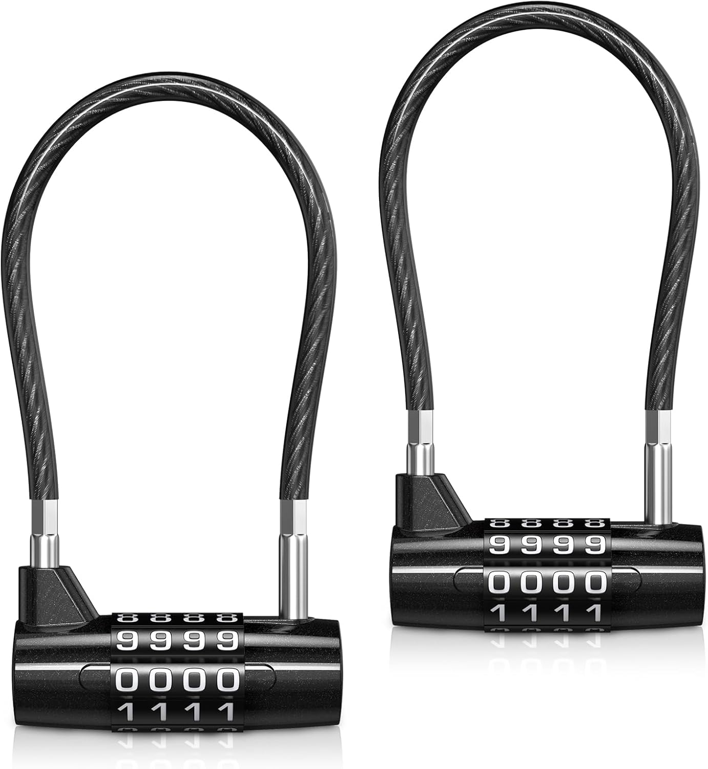 AMIR 2 Pack Combination Padlock, 4 Digit Combination Lock Outdoor ...
