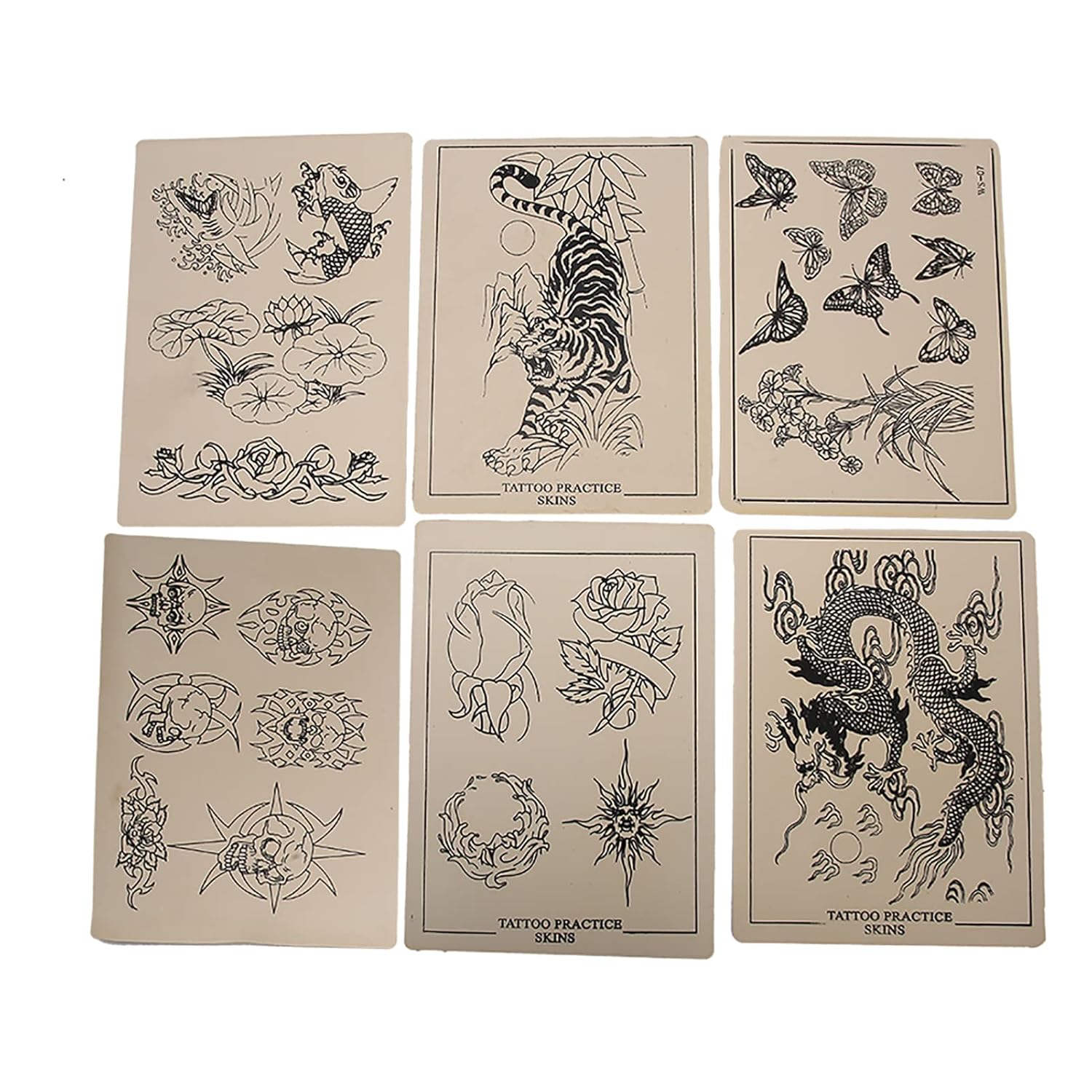 Amazon.com: 6Pcs Rubber Tattoo Practice Sheet Microblade Practice Skin ...