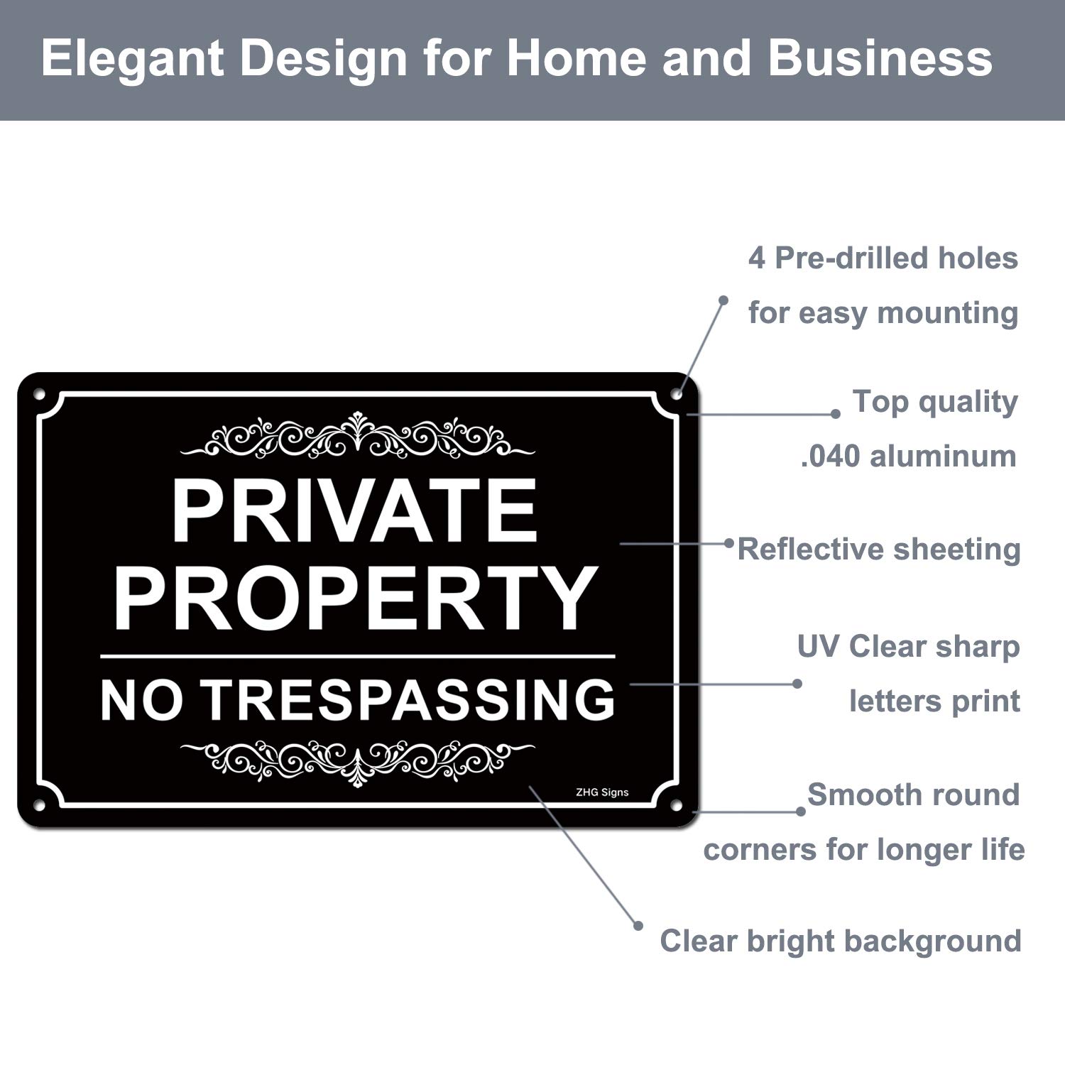 Snapklik.com : No Trespassing Signs Private Property,12 X 8 Inches Rust ...