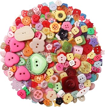 Amazon.com: Tnstk Resin Buttons 2 and 4 Holes Assorted for Sewing ...