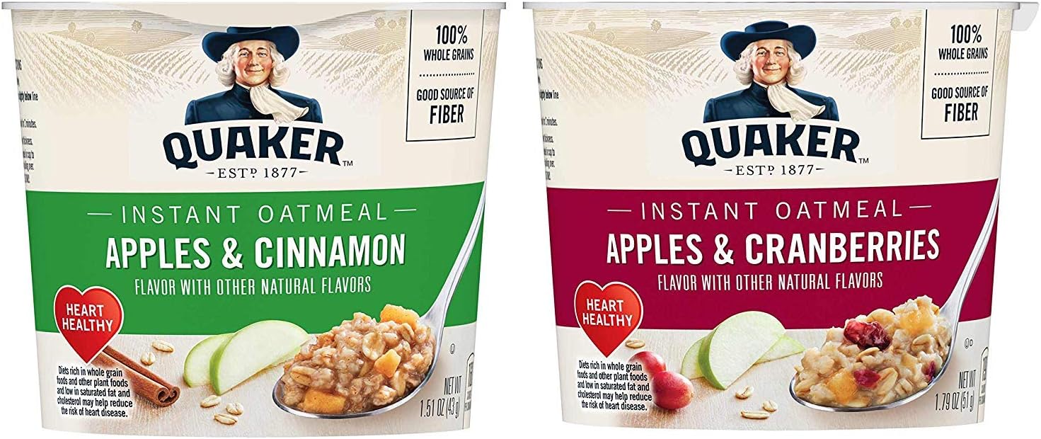 Amazon.com: Quaker Instant Oatmeal Express Cups, Apples & Cinnamon and ...