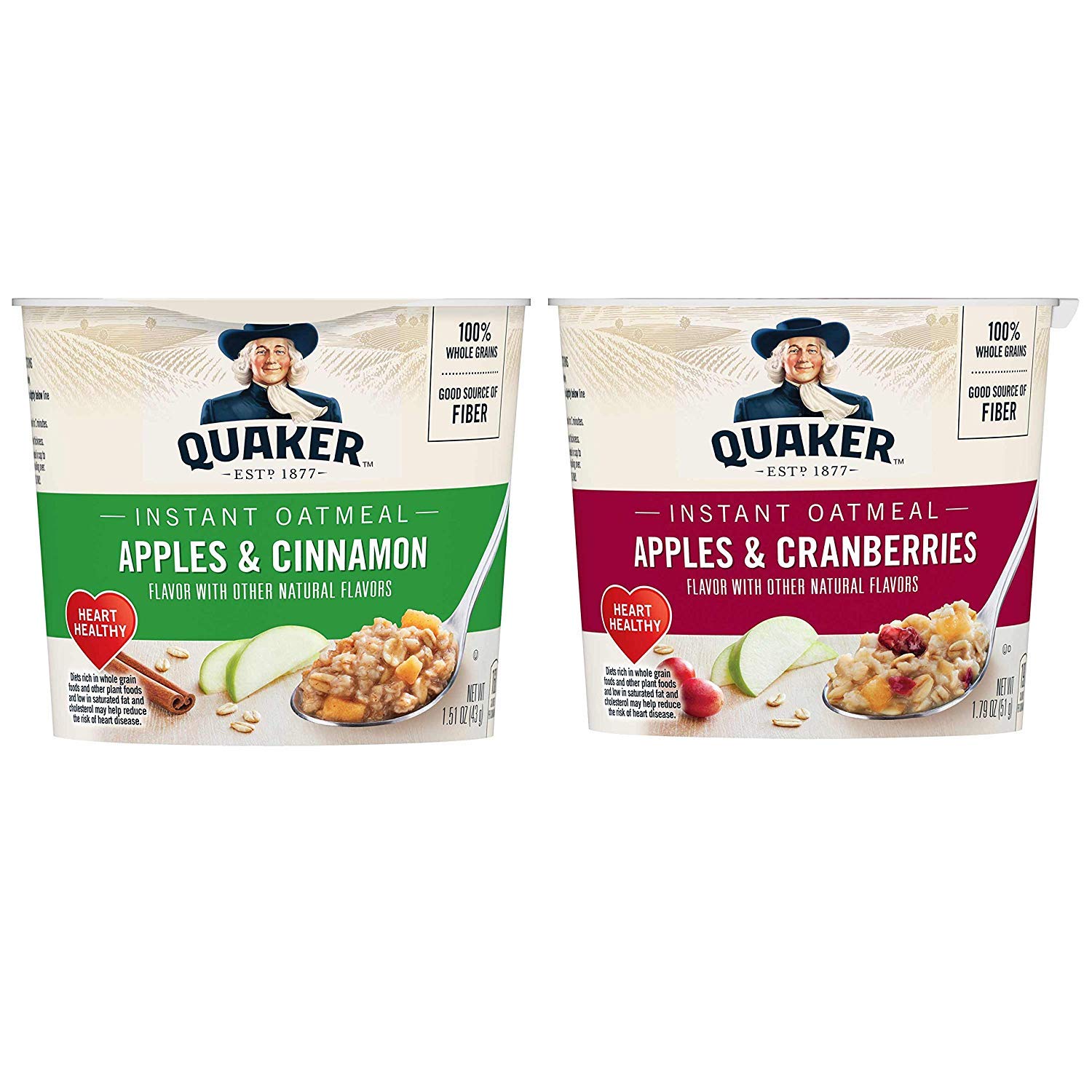 Amazon.com: Quaker Instant Oatmeal Express Cups, Apples & Cinnamon and ...