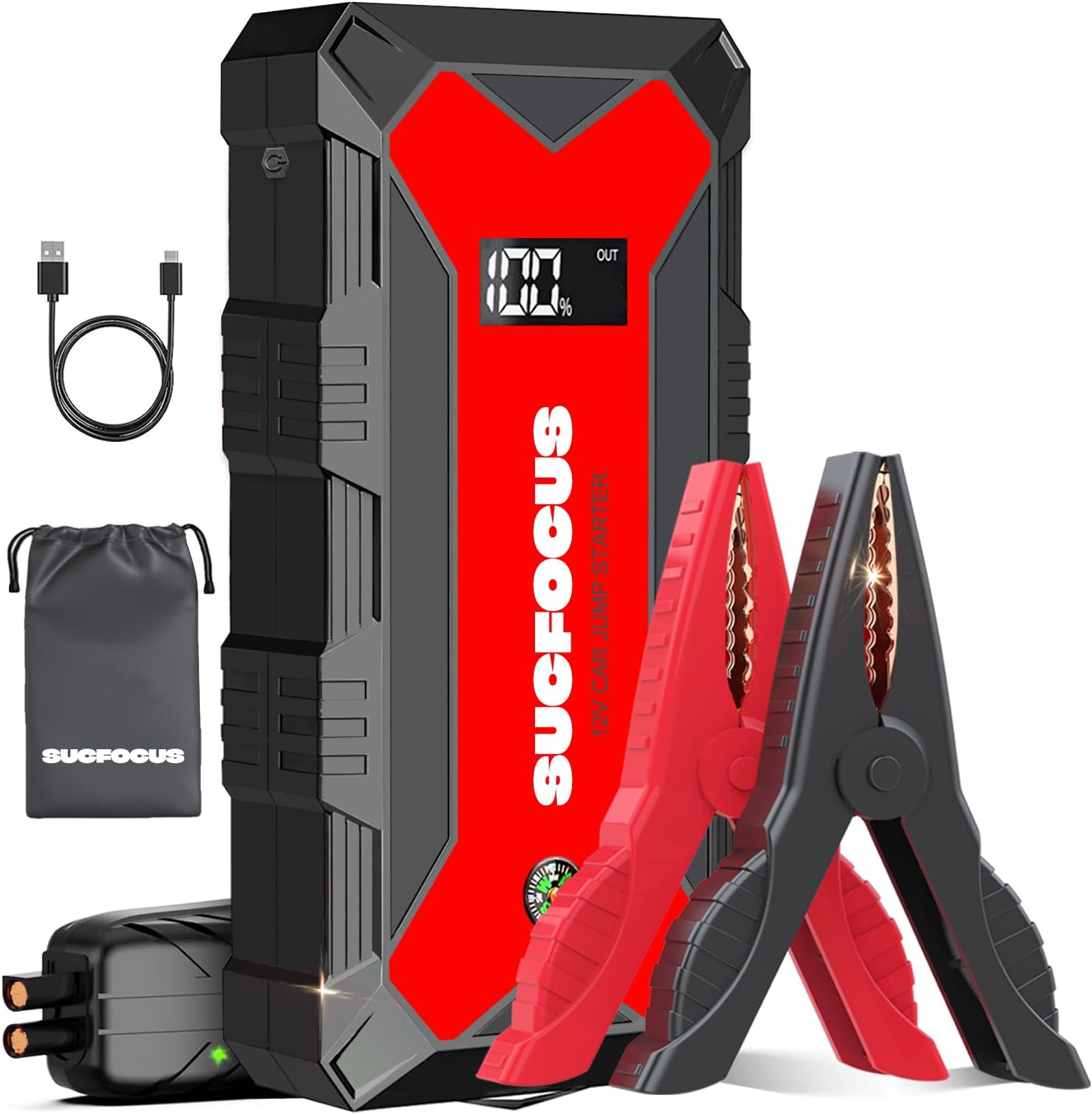 Amazon.com: Jump Starter, 2500A Battery Jumper Starter Portable (for 8 ...
