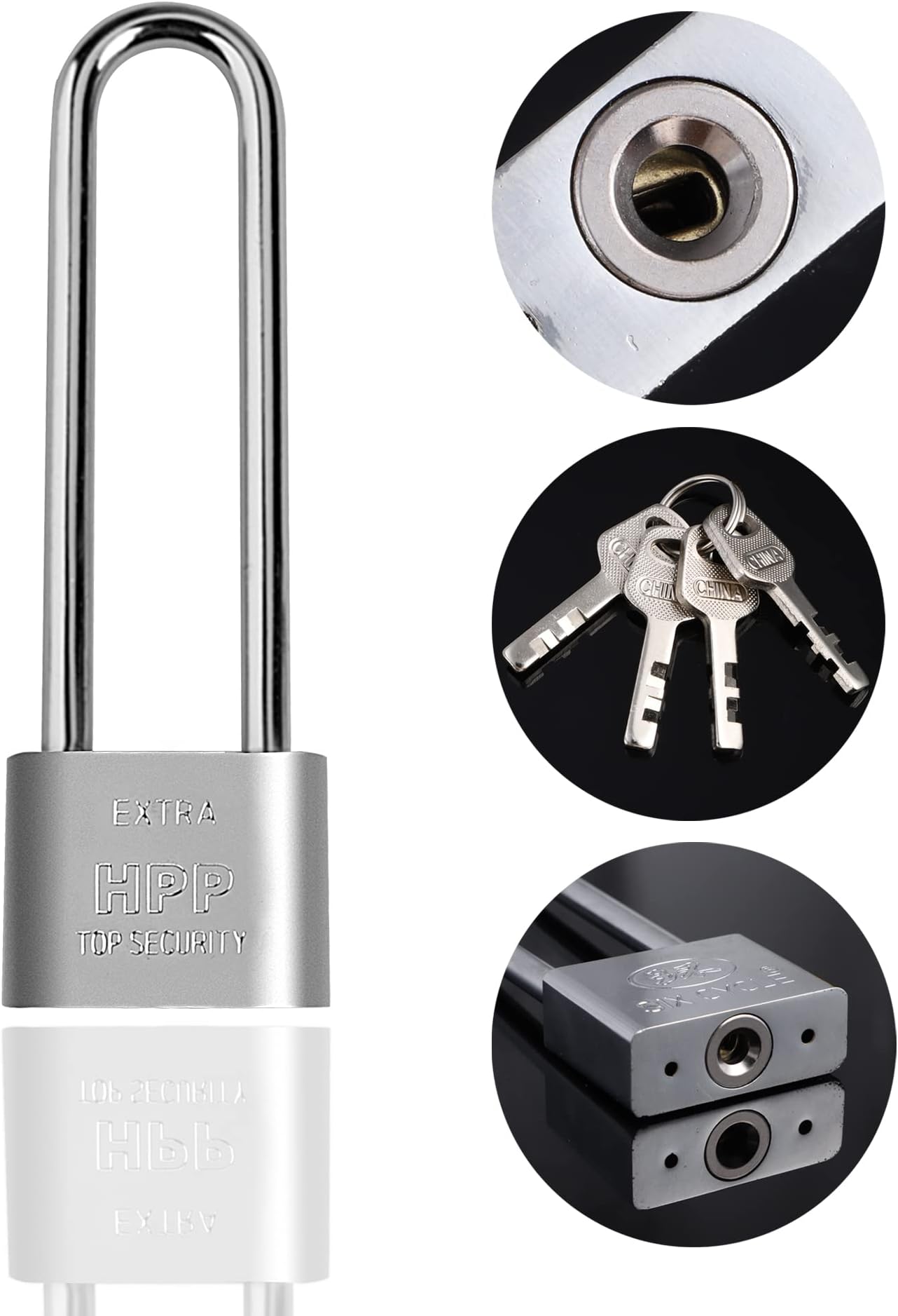 Master Lock 639EURDLJ Marine Padlocks with Key and Long Shackle, Silver ...