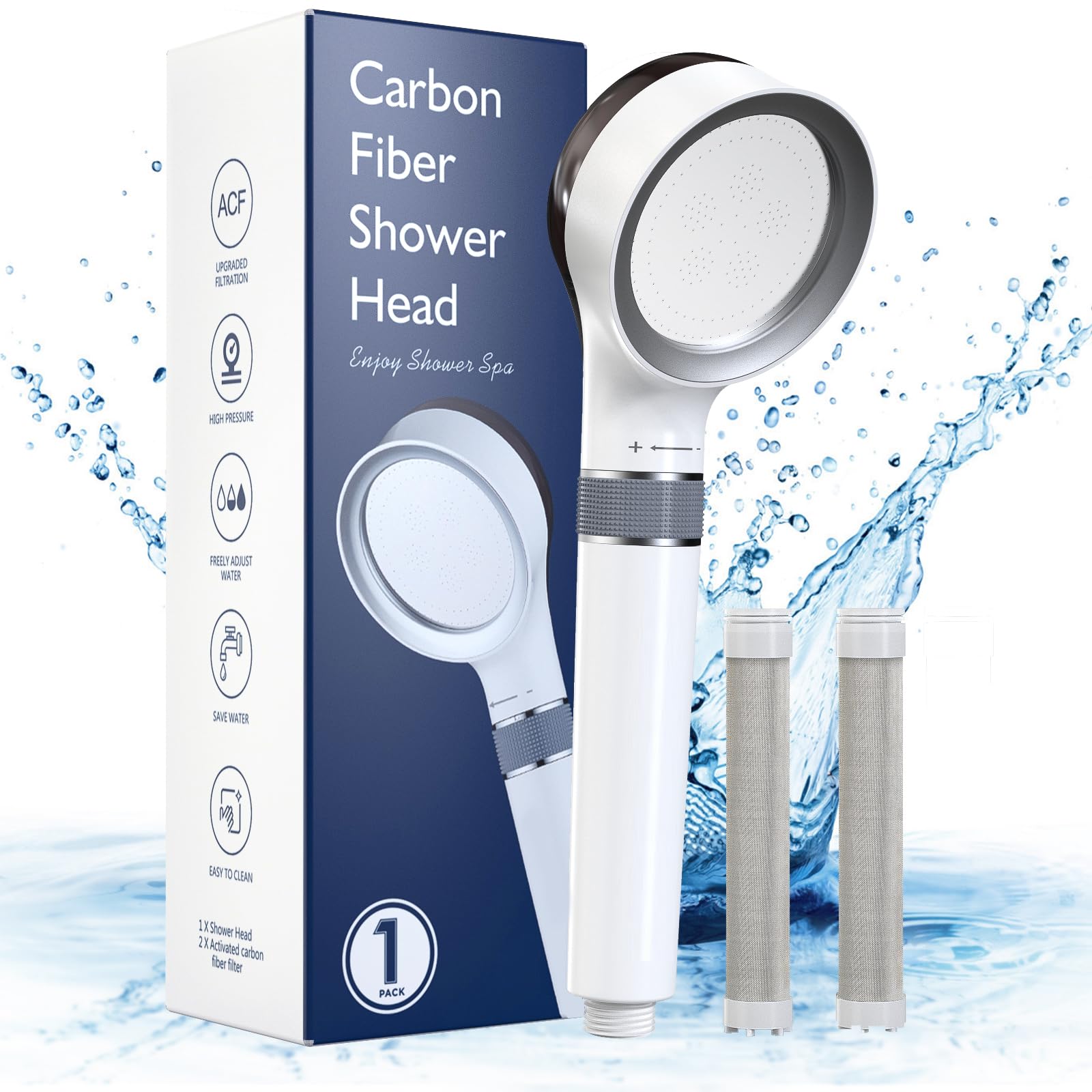 Ulinek Shower Head Filter, Hard Water Filter Shower Head, High Pressure ...