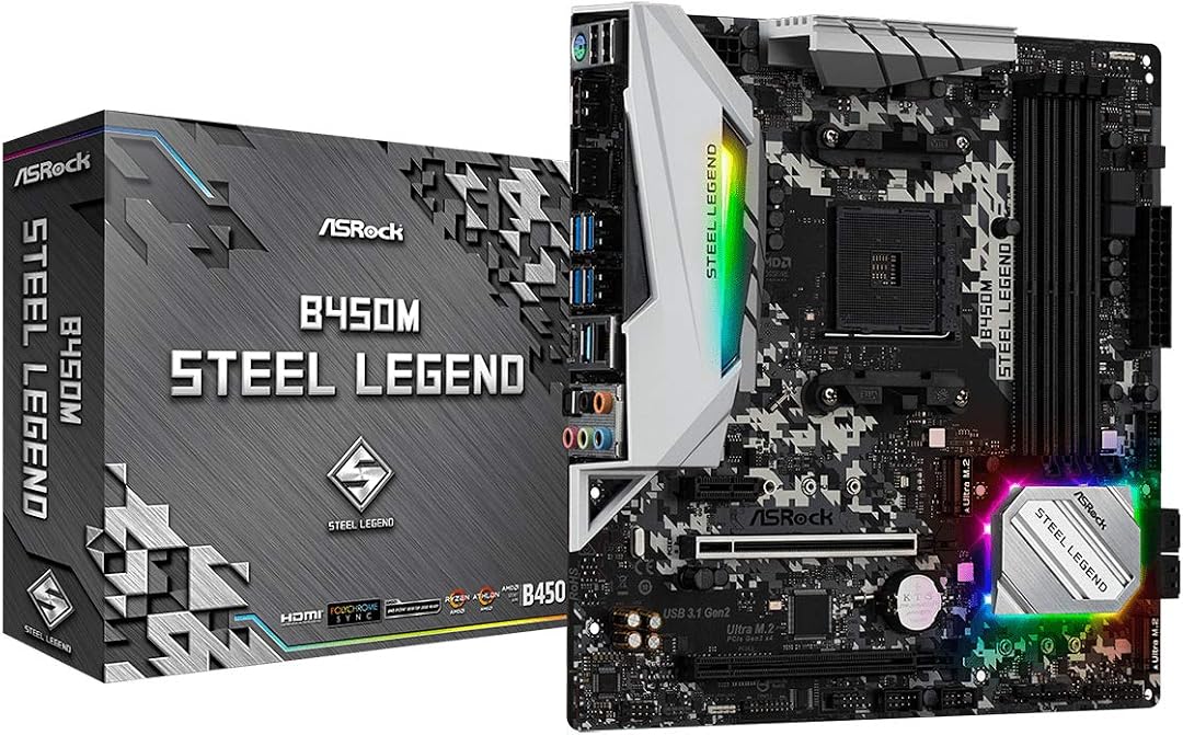 Asrock B450m Steel Legend Am4 Matx 4 Ddr4 Hdmi Dp | Desertcart INDIA