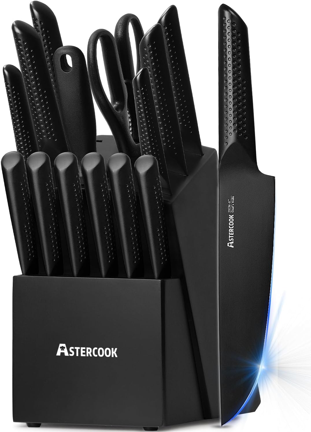 Amazon.com: Knife Set, Amorston 15 Pieces Knife Sets for Kitchen with ...
