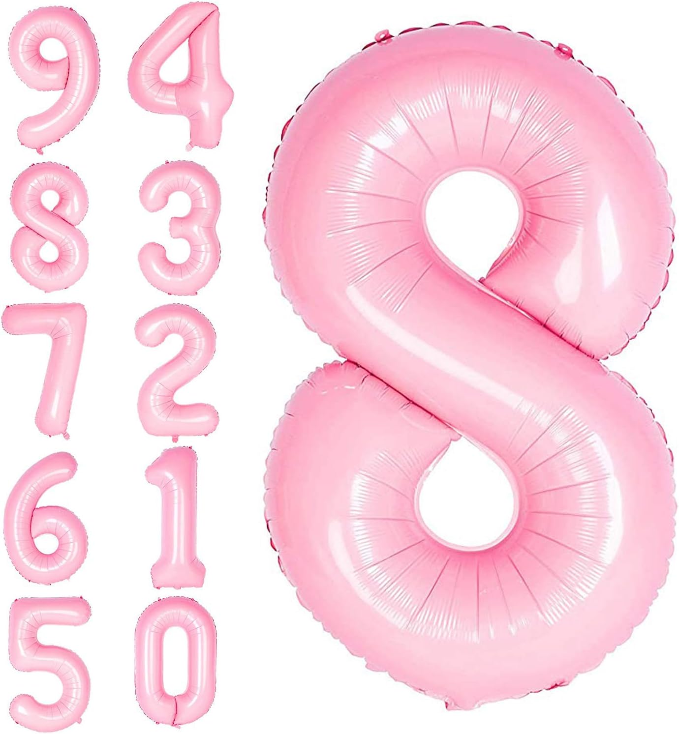 Amazon.com: 40 Inch Large Number Balloons Pink Mylar Foil Big Number 8 ...