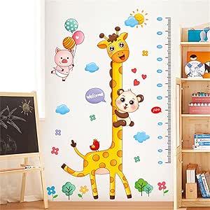 Amazon.com: Giraffe Kids Height Wall Measurement Height Wall Sticker ...
