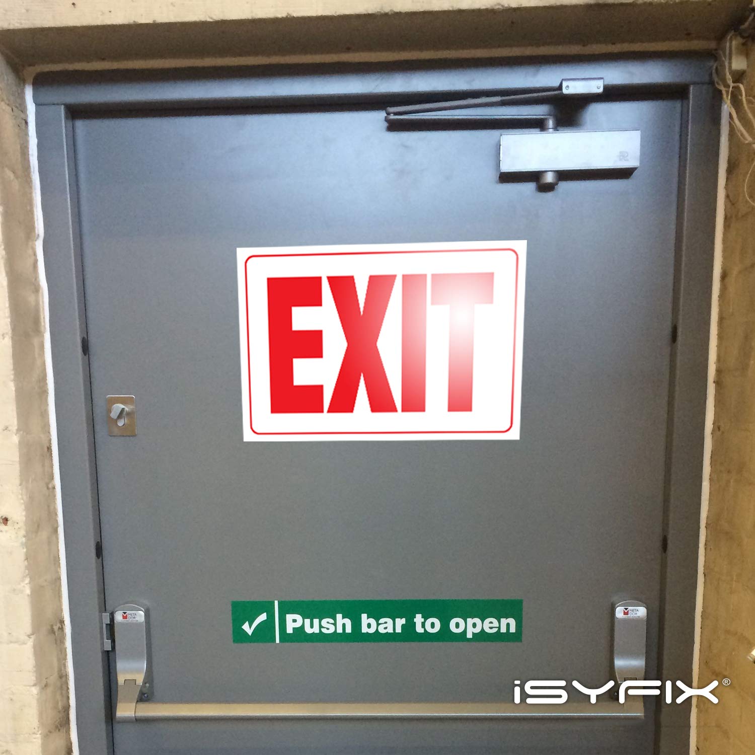 Snapklik.com : iSYFIX Exit Signs Stickers 2 Pack 10x7 Inch Premium Self ...