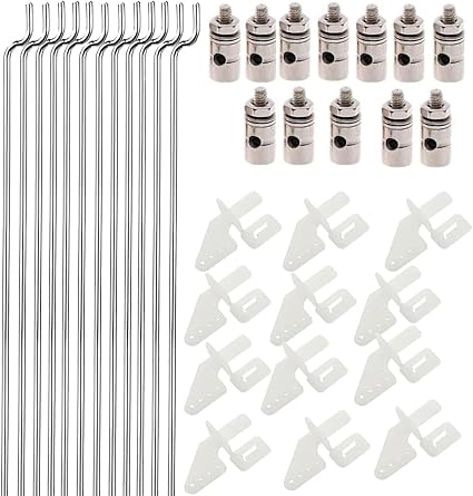 Amazon.com: 12Pcs Adjustable Pushrod Connector Linkage Stopper 1.8mm ...