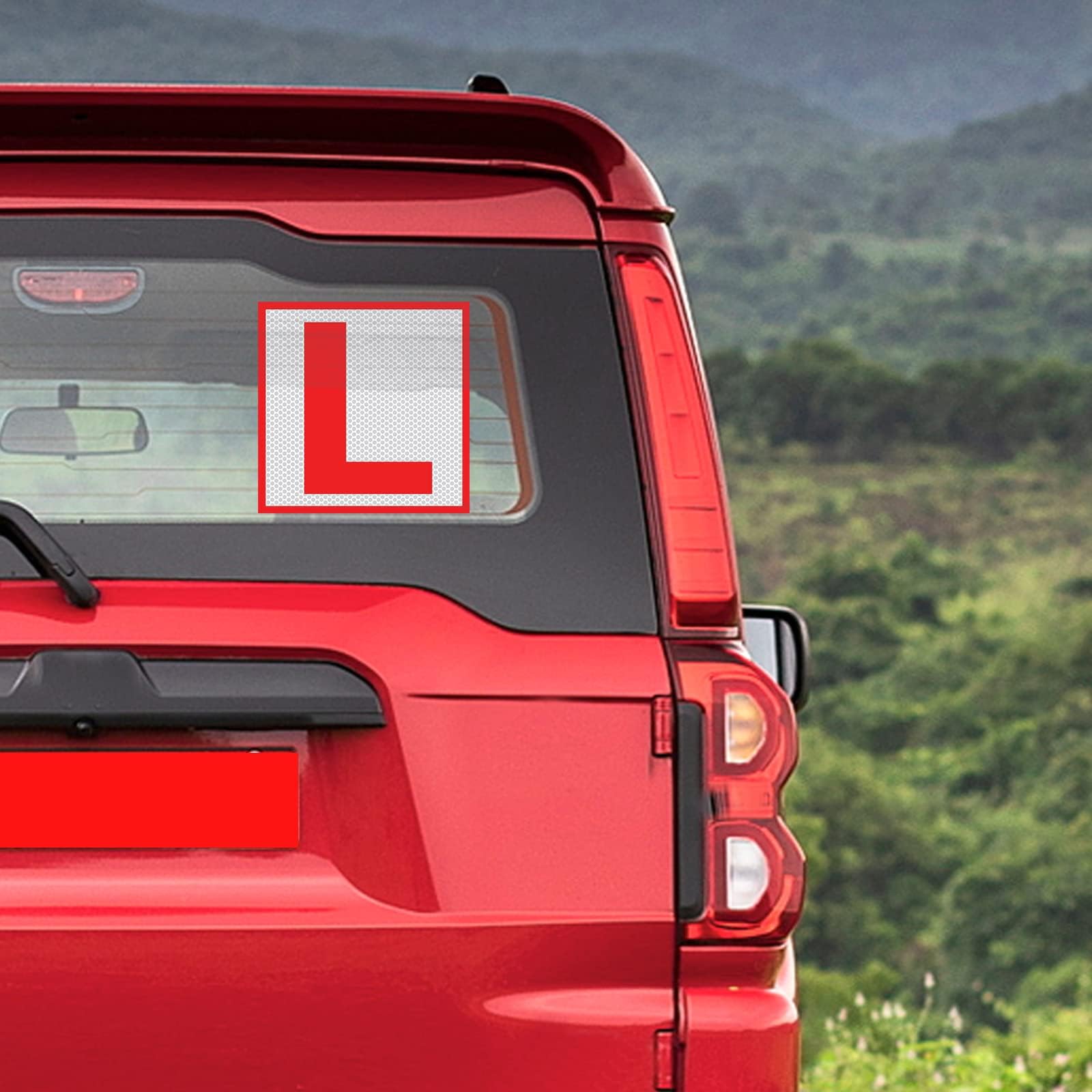 CVANU 2pcs Reflective L-Board Learner Driver Vinyl Exterior Decal Red ...