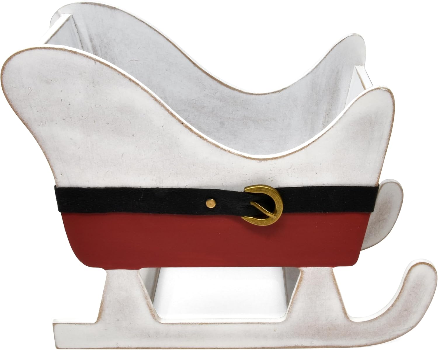 Amazon.com: Gift Boutique Christmas Santa Sleigh White Decorative ...