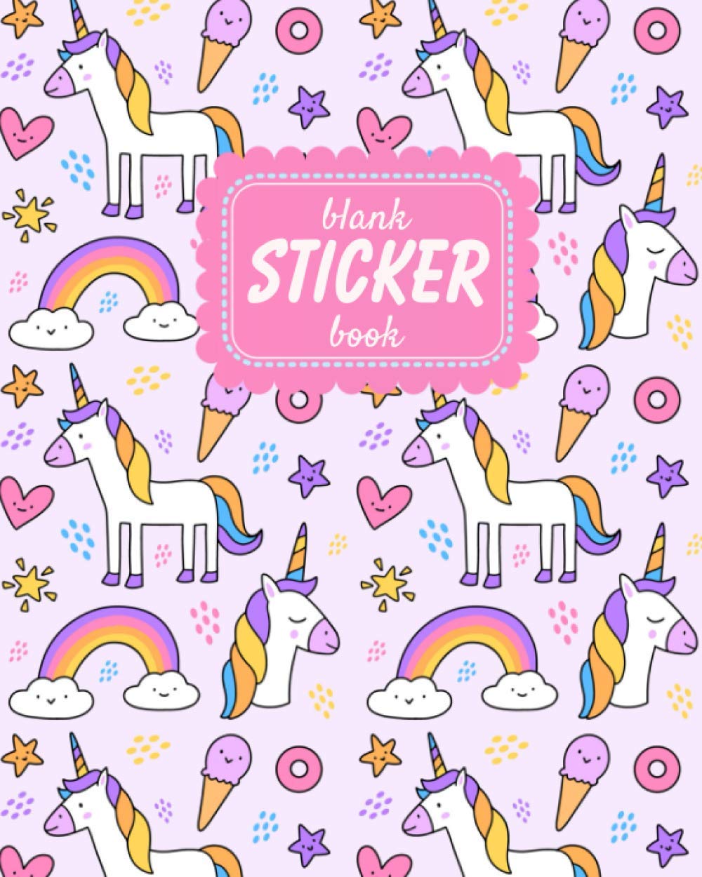 Amazon.com: Blank Sticker Book: Unicorn Theme Softcover Blank Sticker ...
