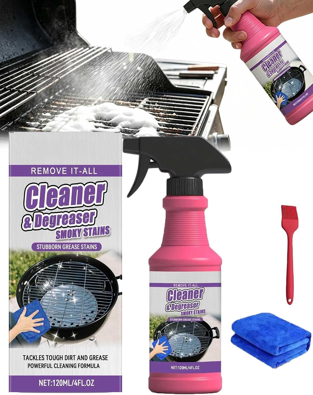 Amazon.com: Fast-Acting Heavy-Duty Grill Degreaser Spray, 120ml BBQ ...