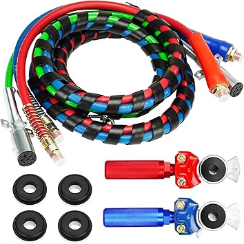 Amazon.com: Autsurles 12 Feet 3 in 1 Trailer Air Line Hose Wrap ...