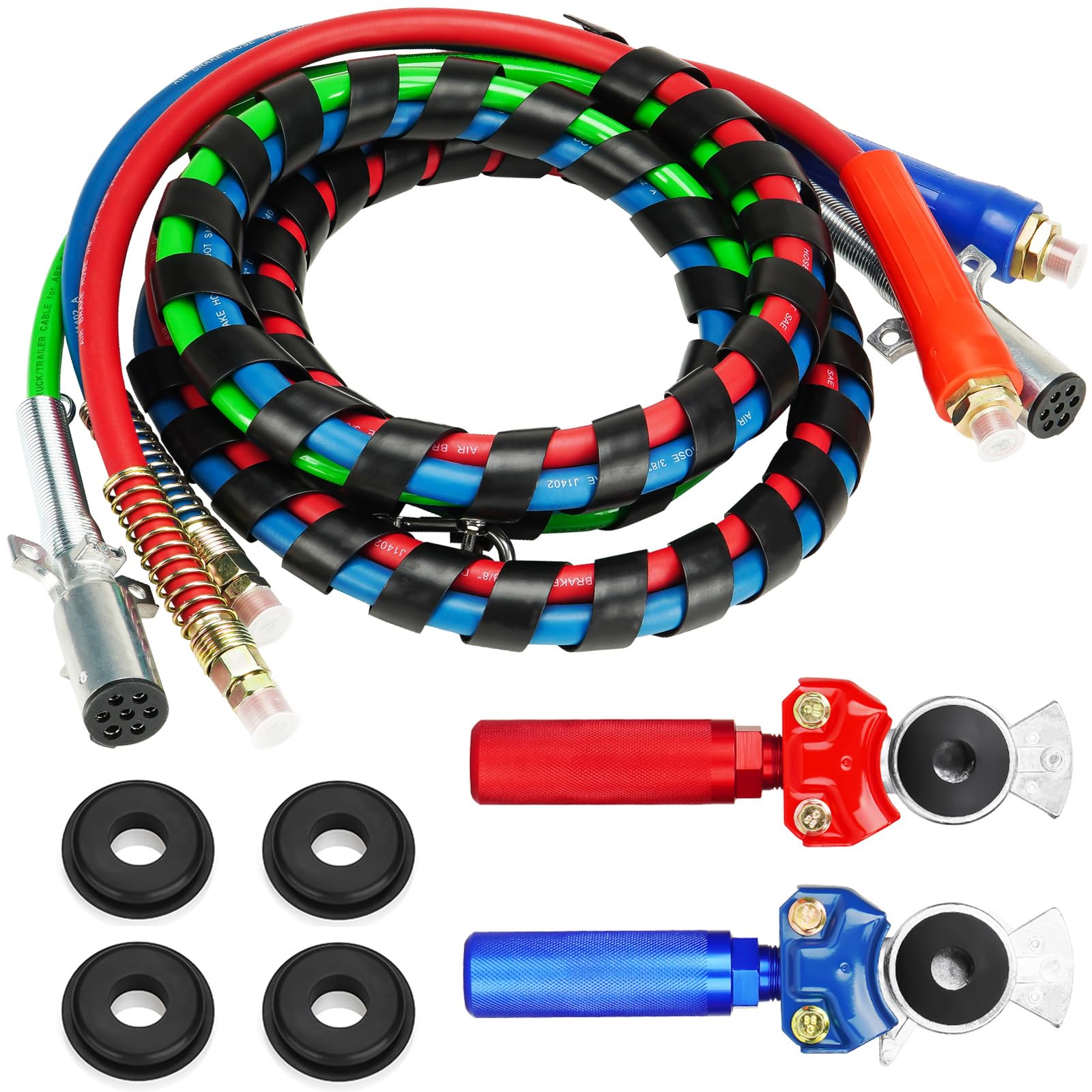 Amazon.com: Autsurles 12 Feet 3 in 1 Trailer Air Line Hose Wrap ...