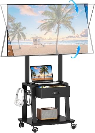 Amazon.com: Mobile TV Stand with Drawer for 23-60 Inch TVs,Tilt Rolling ...
