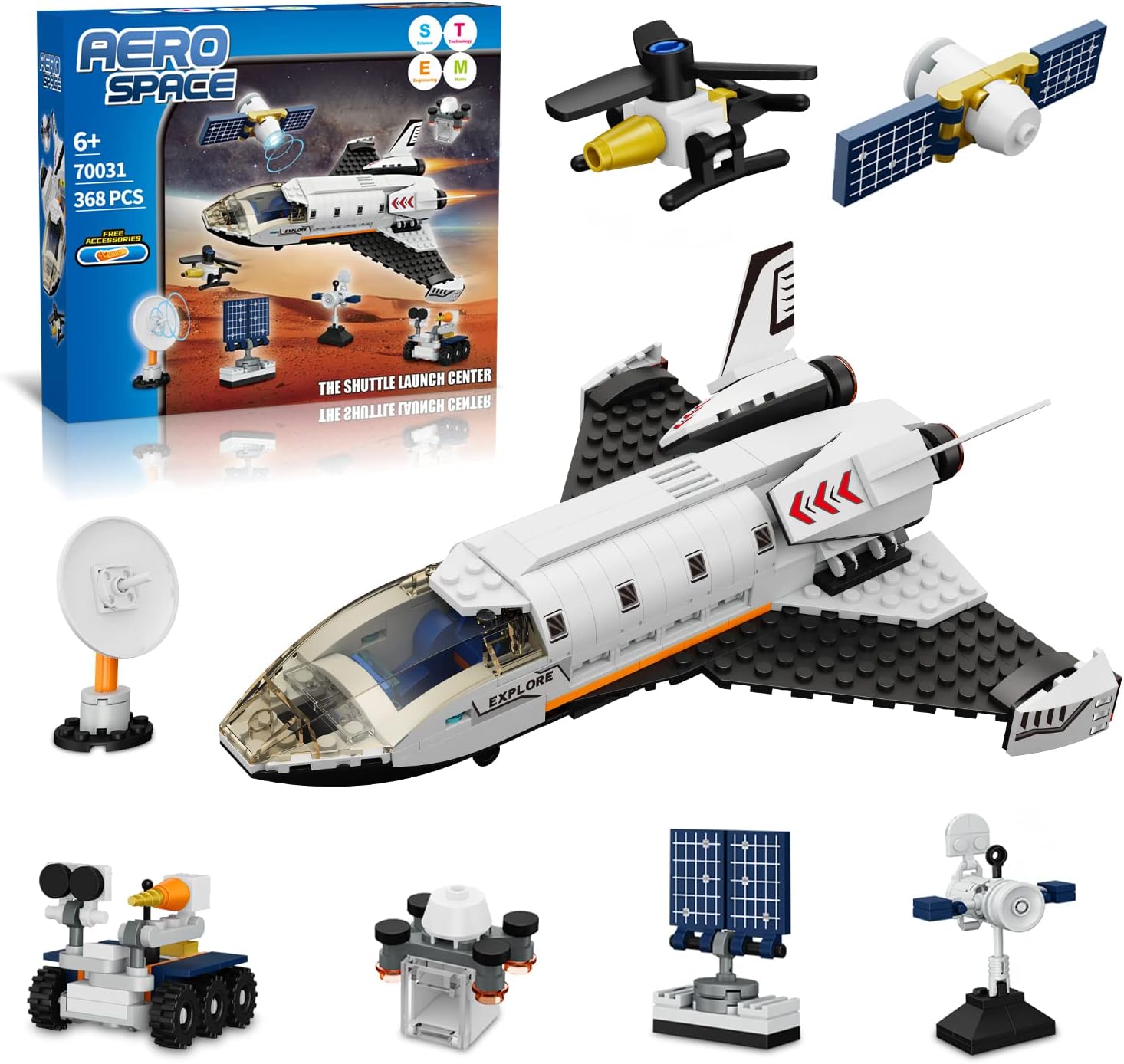 Amazon.com: Enourly Space Exploration Shuttle STEM Toy 70031 Building ...