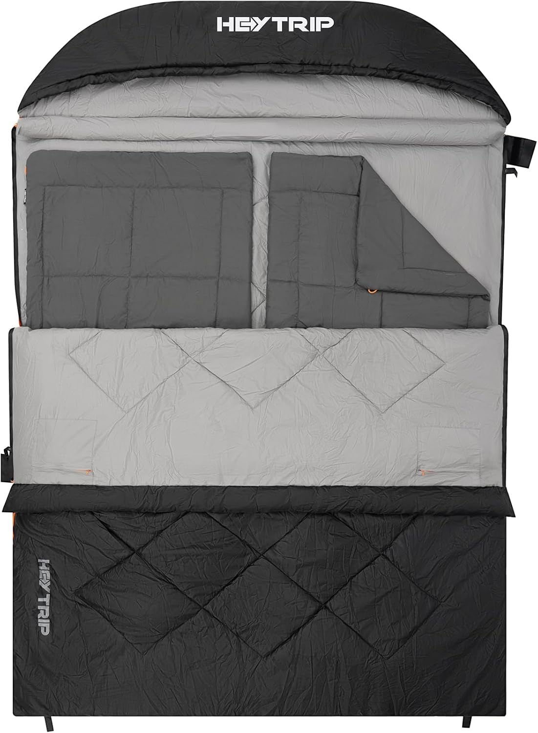 Amazon.com : HEYTRIP Double Sleeping Bag with Blanket Queen Size Two ...