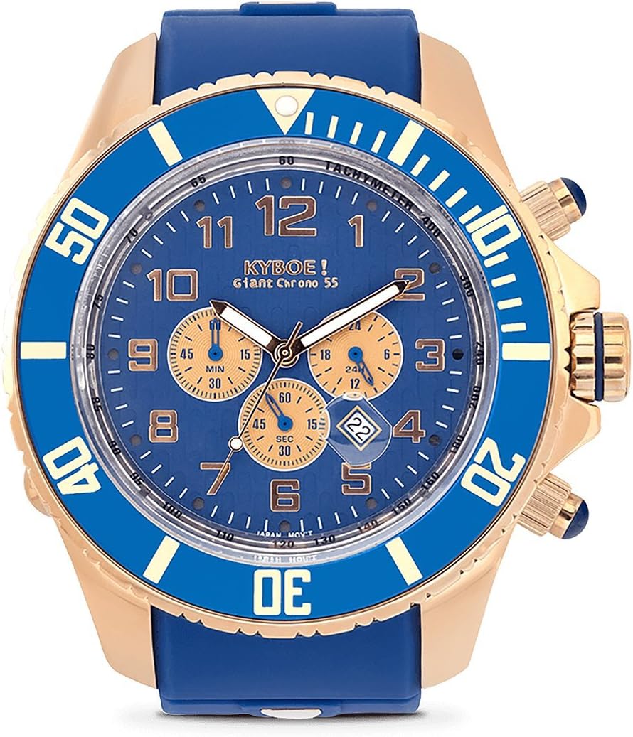 KYBOE! Quartz Stainless Steel and Silicone Watch (Model: Chronos Rose ...
