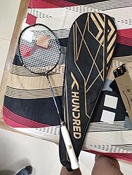 Buy HUNDRED Viper 900 Carbon Fibre Strung Badminton Racket with Full ...