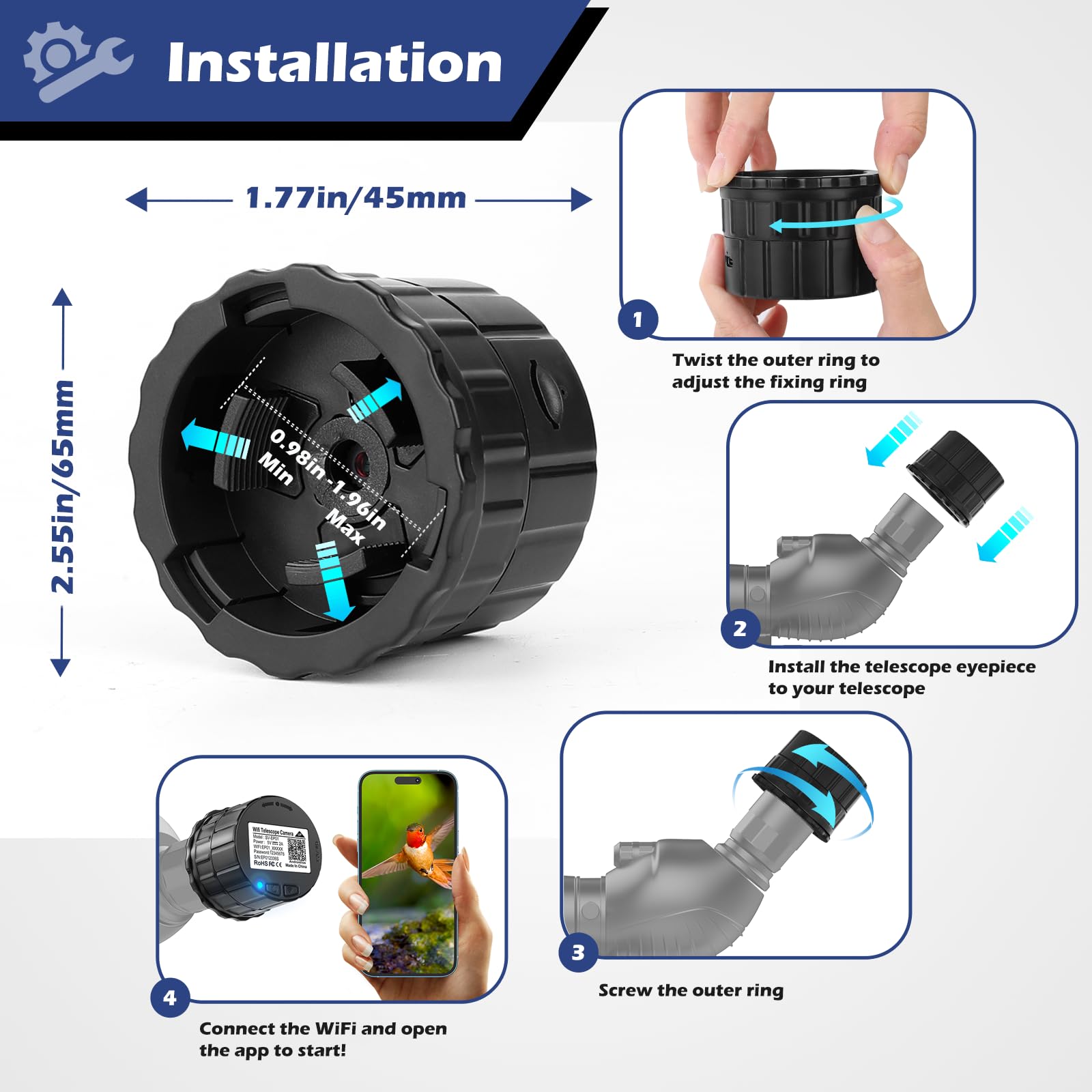 Snapklik.com : WiFi Wireless Digital Eyepiece For Telescope-HD 4 ...