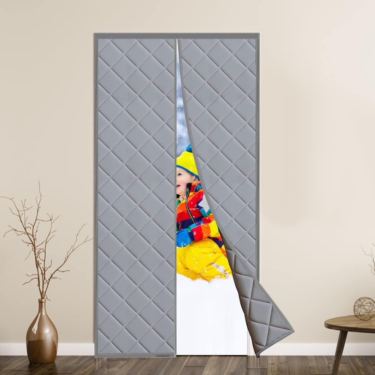 Exrp Magnetic Thermal Insulated Door Curtain, Fits Door Size 1m*2.1m ...
