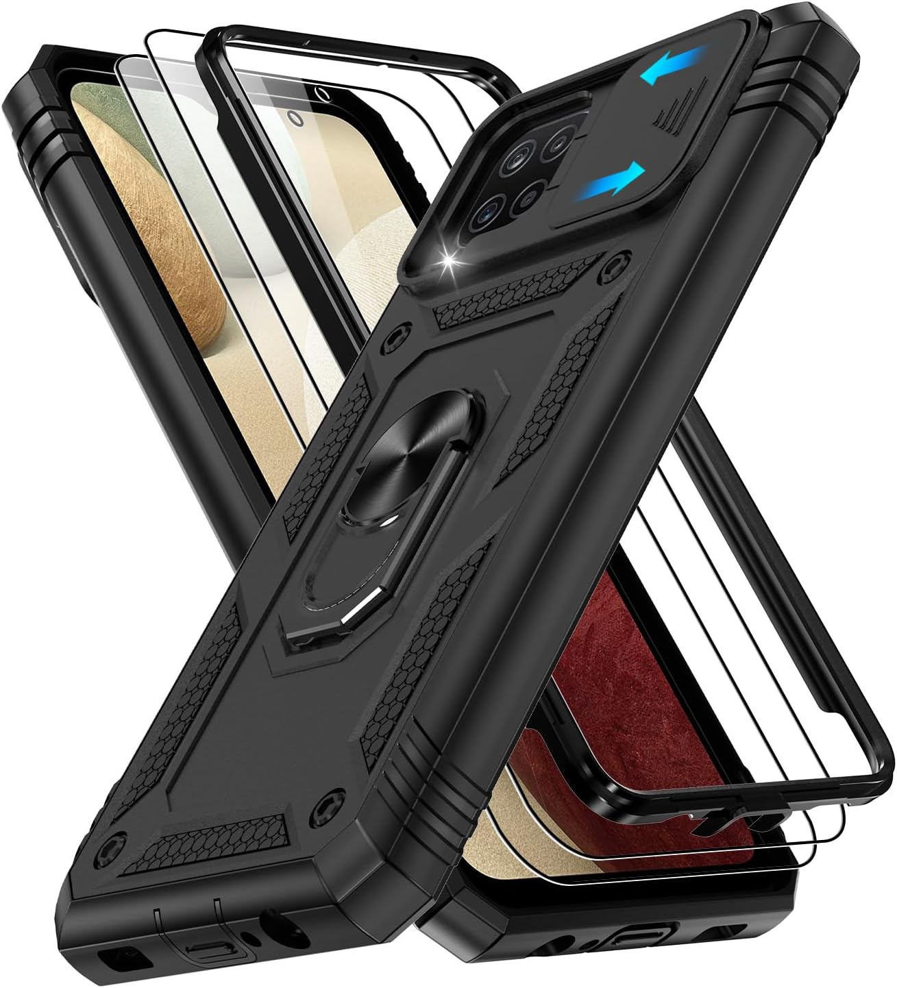 Amazon.com: Samsung A12 case,Galaxy A12 case,with HD Screen Protector,M ...