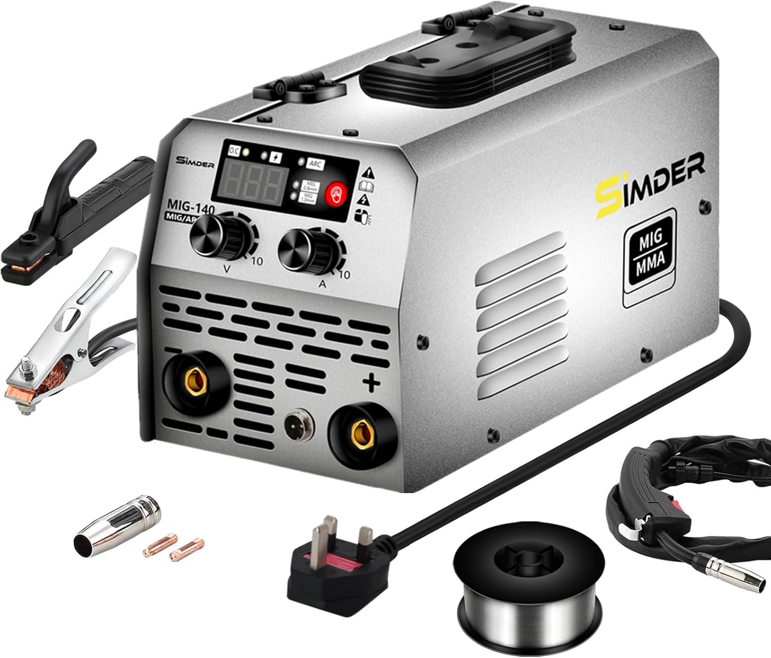 SSIMDER MIG Welder Gasless MIG MMA 2 in 1 Welding Machine Flux Core ...
